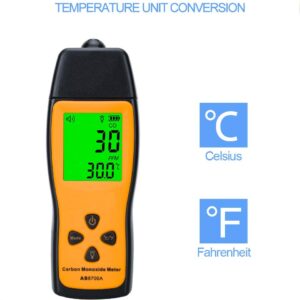 Cheffort Handheld Carbon Monoxide Meter, Portable Carbon Monoxide Detector, Professional-Grade CO Gas Tester with LCD Backlit Display, 0-1000PPM Range for Industrial and Home (Battery Not Included)