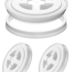 Chunful 3 Pieces 5 Gallon Screw Top Lids Bucket Seal Lid Leak Proof for Plastic Bucket Compatible with Gamma (White)