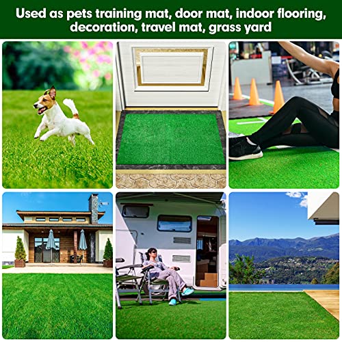 Artificial Grass, Large Artificial Turf 6.56FTx6.56FT, Synthetic Grass Mat Training Pad for Small/Medium/Large Dogs, Fake Grass Rug with Drainage Holes, Indoor Outdoor Rug Patio Lawn Decoration