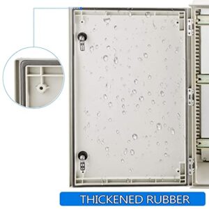 VEVOR Fiberglass Enclosure 23.6 x 15.7 x 9.1" Electrical Enclosure Box NEMA 3X Electronic Equipment Enclosure Box IP65 Weatherproof Wall-Mounted Electrical Enclosure With Hinges & Quarter-Turn Latches