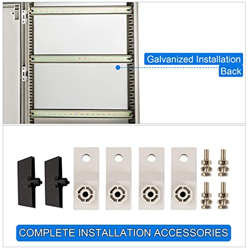 VEVOR Fiberglass Enclosure 23.6 x 15.7 x 9.1" Electrical Enclosure Box NEMA 3X Electronic Equipment Enclosure Box IP65 Weatherproof Wall-Mounted Electrical Enclosure With Hinges & Quarter-Turn Latches