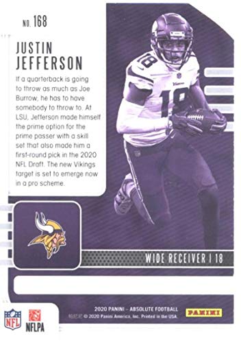 2020 Panini Absolute Red #168 Justin Jefferson RC -Rookie Card Minnesota Vikings NM-MT