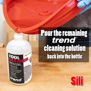 The Sili Deluxe Saw Blade Cleaning Kit Includes The Sili Saw Blade Cleaning Tray with Trend CLEAN/500 Tool Cleaner in an 18 Ounce Spray Bottle and The Fulton 3 Piece Assorted Wire Brush Set