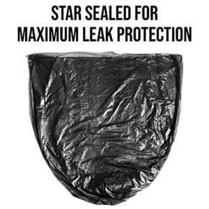 Commander 12-16 Gallon 0.4 MIL Black Heavy Duty Garbage Bags - 24" x 31" - Pack of 500 - for Contractor, Janitorial, Industrial, & Commercial