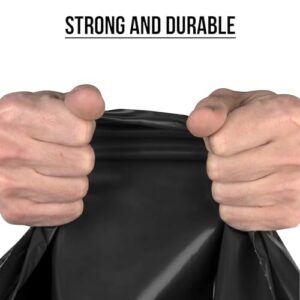 Commander 12-16 Gallon 0.4 MIL Black Heavy Duty Garbage Bags - 24" x 31" - Pack of 500 - for Contractor, Janitorial, Industrial, & Commercial