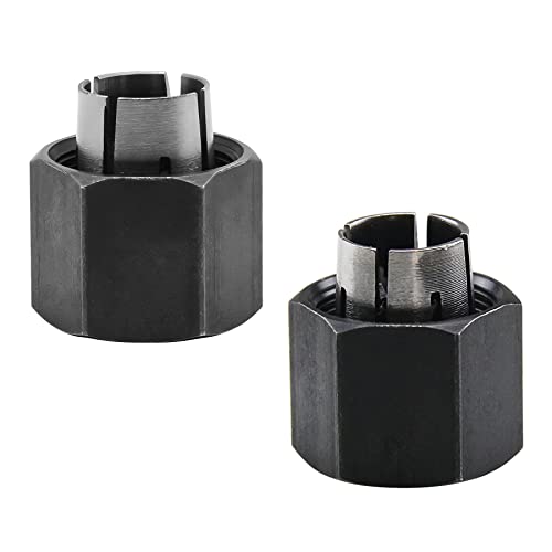 2PCS 19691 1/4" and 19693 1/2" Router Collet fits for Dewalt 326286-04,326286-03, Hitachi 323-293,325-199, 323-421,Bosch 2610906283,2610906284