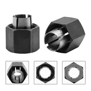 2PCS 19691 1/4" and 19693 1/2" Router Collet fits for Dewalt 326286-04,326286-03, Hitachi 323-293,325-199, 323-421,Bosch 2610906283,2610906284