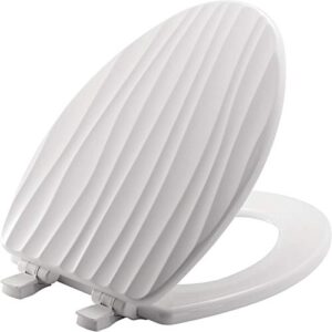 mayfair 132slow 000 sculptured rainfall toilet seat will slow close and never loosen, elongated, durable enameled wood, white