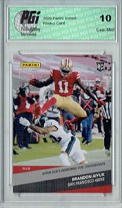 brandon aiyuk 2020 panini instant #60 airborne, 233 made rookie card pgi 10