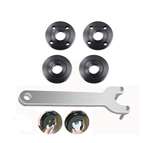 7pcs Grinder Flange Angle Wrench Spanner Metal Grinder Nuts Lock Nut for Compatible with Dewalt Milwaukee Makita 193465-4 Bosch Black & Decker Ryobi 4.5" 5" 5/8-11