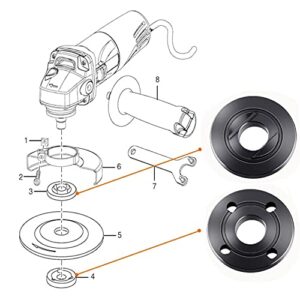 7pcs Grinder Flange Angle Wrench Spanner Metal Grinder Nuts Lock Nut for Compatible with Dewalt Milwaukee Makita 193465-4 Bosch Black & Decker Ryobi 4.5" 5" 5/8-11