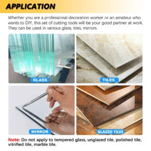 Manual Tile Cutter, 2 in 1 Glass Tile Cutter Hand Tool with Glass Breaking Pliers, Mirror Cutting Kit with 3 Tungsten Steel Blade for Home DIY Cutting Glass, Mirror, Ceramic Tile, Glazed Tiles