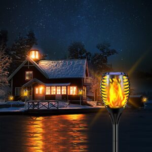 TomCare 8 Pack Solar Lights Outdoor Flickering Flames Solar Torch Lights Decorative Solar Garden Lights Solar Powered Waterproof Christmas Decorations Outdoor Lighting for Garden Patio Yard Landscape