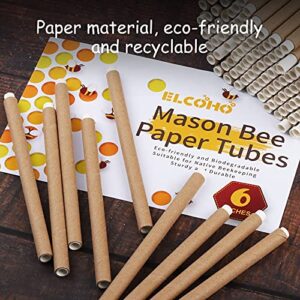 Elcoho 120 Sets of Outdoors Mason Bee Nesting Tube Refill Kit Includes 120 Pieces 6-Inch Replacement Tubes & 120 Pieces Refill Tubes, Bee Nest House Hotels Tubes Bee Paper Inserts Cardboard Nest Tubes