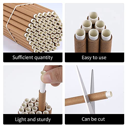 Elcoho 120 Sets of Outdoors Mason Bee Nesting Tube Refill Kit Includes 120 Pieces 6-Inch Replacement Tubes & 120 Pieces Refill Tubes, Bee Nest House Hotels Tubes Bee Paper Inserts Cardboard Nest Tubes