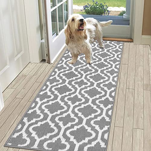 HEBE Indoor Door Mat Runner 20"x59" Non Slip Front Door Welcome Mats Washable Shoe Mats Dirt Trapper for Entryway Low Profile Kitchen Carpet for Entrance Hallways Entrance Mat for Dogs