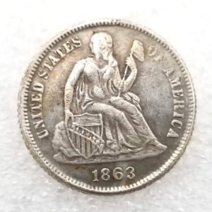 LWXCX 1863 Historic dime Nickel Old Coin-U.S. Commemorative uncirculated Old U.S. Coins- Preference for Handmade U.S. Coins History-Coin Gift