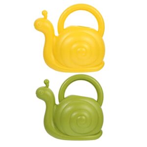 nuobesty 2pcs 1l watering can plastic snail shape watering pot garden watering bucket for kids toddler bonsai indoor outdoor plant watering