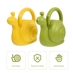 NUOBESTY 2Pcs 1L Watering Can Plastic Snail Shape Watering Pot Garden Watering Bucket for Kids Toddler Bonsai Indoor Outdoor Plant Watering