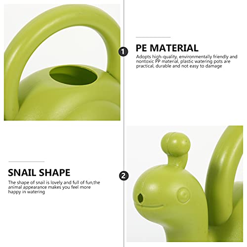 NUOBESTY 2Pcs 1L Watering Can Plastic Snail Shape Watering Pot Garden Watering Bucket for Kids Toddler Bonsai Indoor Outdoor Plant Watering