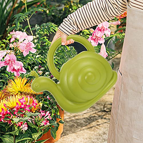 NUOBESTY 2Pcs 1L Watering Can Plastic Snail Shape Watering Pot Garden Watering Bucket for Kids Toddler Bonsai Indoor Outdoor Plant Watering