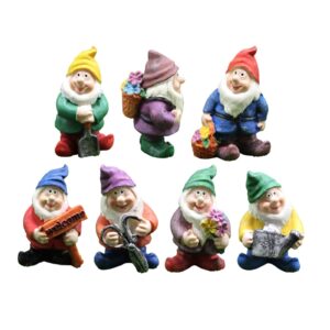 serenable 7pcs funny garden gnome resin ornaments crafts micro landscape moss bonsai decoration home decoration ornaments