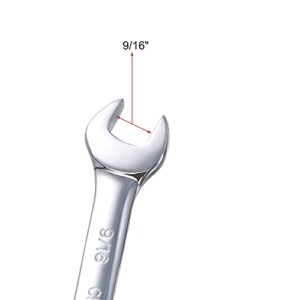 uxcell 9/16 Inch Ratcheting Combination Wrench SAE 72 Teeth 12 Point Ratchet Box Ended Spanner Tools, Cr-V