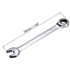 uxcell 9/16 Inch Ratcheting Combination Wrench SAE 72 Teeth 12 Point Ratchet Box Ended Spanner Tools, Cr-V