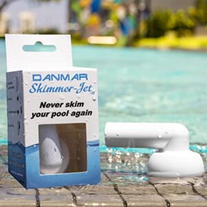 danmar directional pool skimmer jet return nozzle, fits inside most swimming pools hydrostream return inlet fitting, reduce skimmer net maintenance, pool cleaner, more leaves & bugs in basket, white