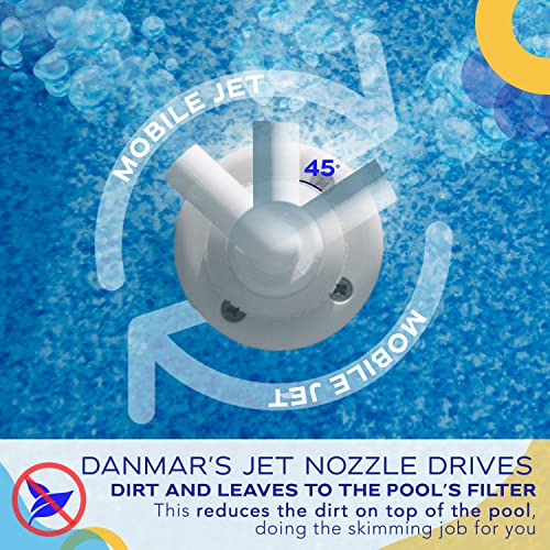 Danmar Directional Pool Skimmer Jet Return Nozzle, Fits Inside Most Swimming Pools Hydrostream Return Inlet Fitting, Reduce Skimmer Net Maintenance, Pool Cleaner, More Leaves & Bugs in Basket, White