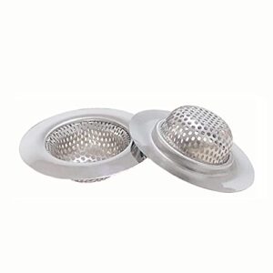 2 pack bathtub drain strainer, 2.75" top / 1.75" basket stainless steel drain hair catcher, perfect for bathroom sink bathtub vanity sink basin shower room balcony floor drain (2)