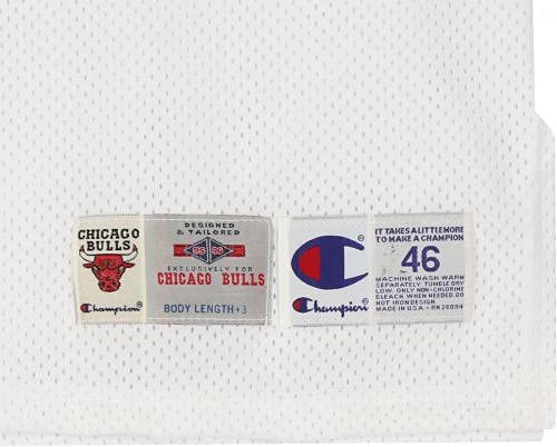 Michael Jordan Chicago Bulls Autographed White Champion Jersey - Upper Deck - Autographed NBA Jerseys