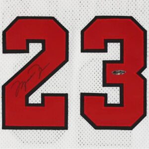 Michael Jordan Chicago Bulls Autographed White Champion Jersey - Upper Deck - Autographed NBA Jerseys