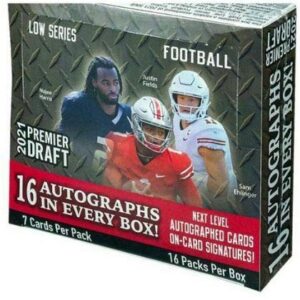 2021 SAGE Hit Premier Draft Low Series Football box (16 pks/bx, ONE Autograph card/pk)