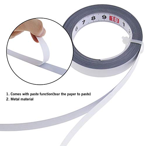 Micro Traders Metal Steel Measure Tape Self Adhesive Metric Scale Ruler Reads L to R for T-Track Router Table Band Saw Woodworking Tool