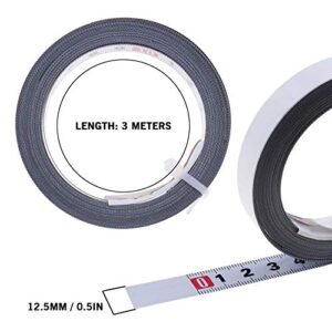 Micro Traders Metal Steel Measure Tape Self Adhesive Metric Scale Ruler Reads L to R for T-Track Router Table Band Saw Woodworking Tool