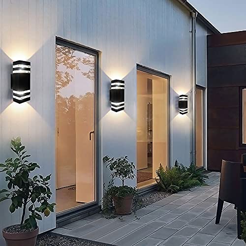 MENGYAGE Outdoor Wall Lights, Exterior Sconce Light Fixture, Up and Down Porch Lights Outdoor Wall Mount, Modern Aluminum Waterproof Lamps for Porch Patio Garage (2pack)