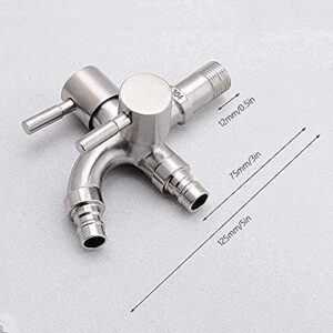 NZDY Faucet Washing Hinestainless Steel 1 in 2 Out Water Double Using Taps E Home Garden Tap