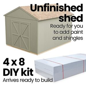 Handy Home Products Astoria 12x12 Do-It-Yourself Wooden Storage Shed with Floor Brown