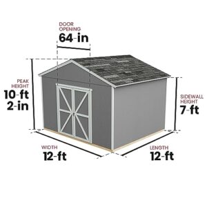 Handy Home Products Astoria 12x12 Do-It-Yourself Wooden Storage Shed with Floor Brown