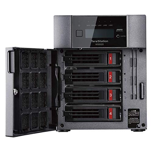 BUFFALO TeraStation WS5420DN Windows Server IoT 2019 16TB (4x4TB) Desktop NAS with Hard Drives Included / 4 Bay / 10GbE / Storage Server / NAS Storage / Network Storage / File Server / Windows Storage