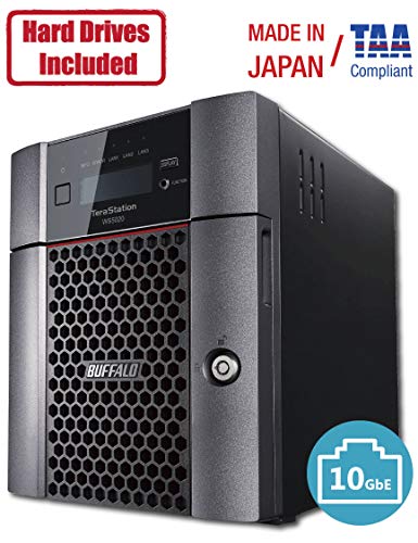 BUFFALO TeraStation WS5420DN Windows Server IoT 2019 16TB (4x4TB) Desktop NAS with Hard Drives Included / 4 Bay / 10GbE / Storage Server / NAS Storage / Network Storage / File Server / Windows Storage