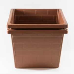 calibonsai 2 x japanese plastic bonsai training pot flower garden planter 10 inchx 10 inchx 7.75 inch, dark brown