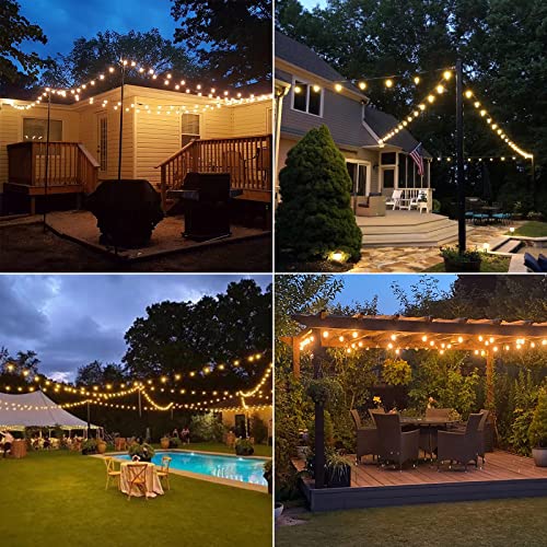 HISTAR LED Outdoor String Lights 30FT with Remote Waterproof Patio Lights 27 Dimmable Edison Bulbs, Shatterproof Goble String Lights Decorative Backyard Balcony Bistro Party Cafe Lights