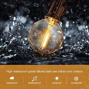 HISTAR LED Outdoor String Lights 30FT with Remote Waterproof Patio Lights 27 Dimmable Edison Bulbs, Shatterproof Goble String Lights Decorative Backyard Balcony Bistro Party Cafe Lights