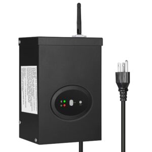 dewenwils 300w smart wi-fi low voltage transformer, schedule and timer, compatible with alexa and google home, 120v ac to 12v ac, weatherproof for landscaping light, spotlight, pathway light