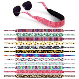 weewooday 12 pcs sunglass straps neoprene floating eyewear retainer sunglasses lanyard sunglass holder strap for men women(floral pattern)