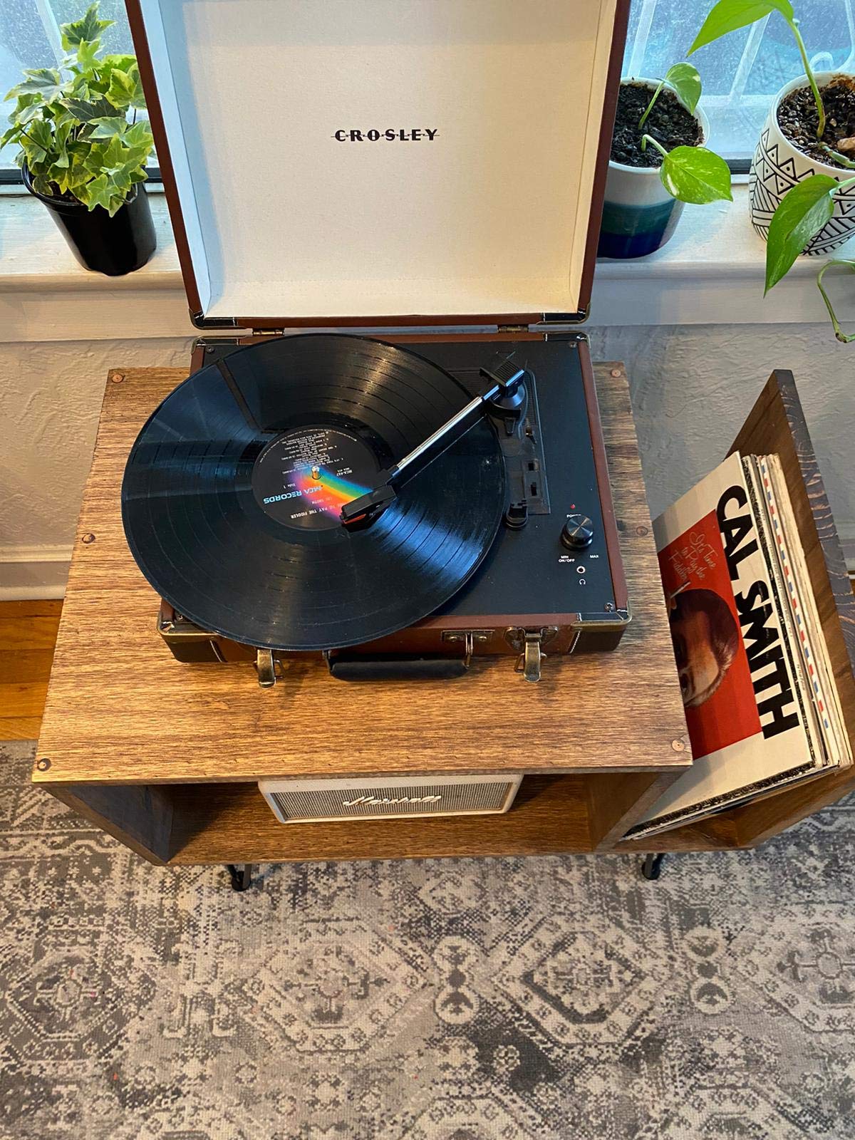 Table For Record Player Stand Cabinet MCM Mid Century Modern with Hairpin Legs