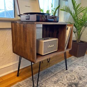 Table For Record Player Stand Cabinet MCM Mid Century Modern with Hairpin Legs