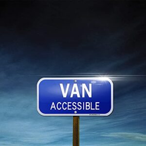 MUXYH Van Accessible Sign 2 Pack, Handicap Parking Sign, 6" x 12" Engineer Grade Reflective Aluminum, Waterproof, Easy to Mount